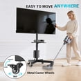 BONTEC Rolling TV Stand with Pegboard Storage for 32–65 Inch TVs, Holds ...