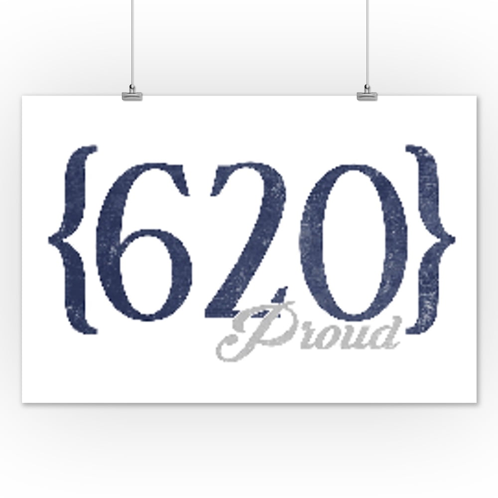 Wichita Falls, Texas - 620 Area Code (Blue) - Lantern Press Artwork ...