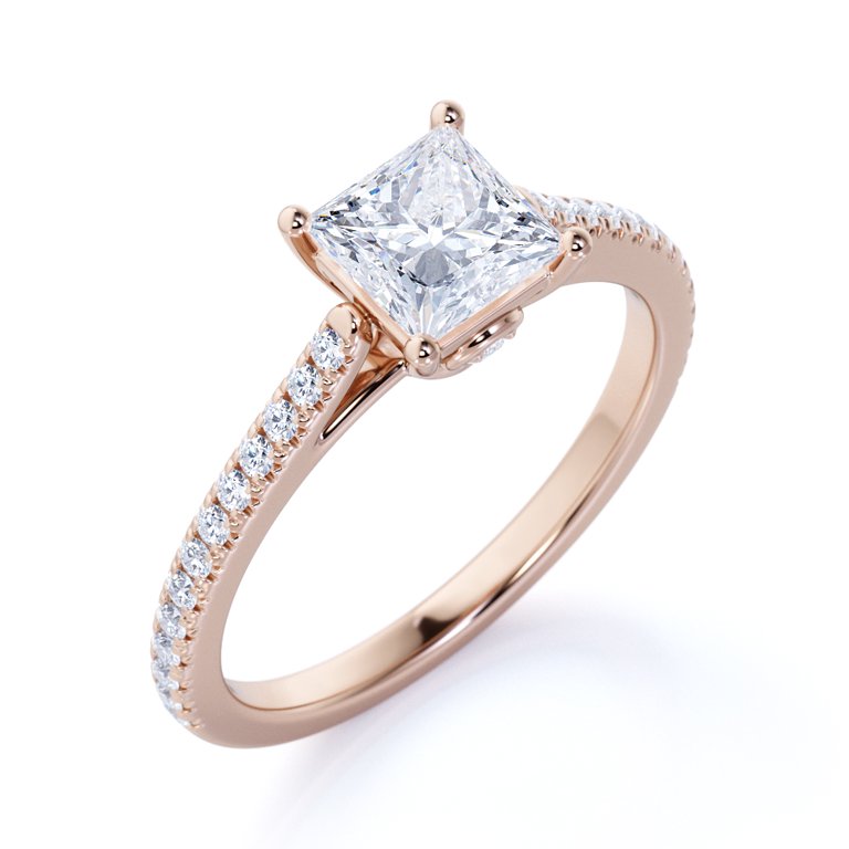 Simple Princess Cut Engagement Rings