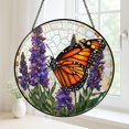 Bluebonnet Flower and Butterfly Stained Glass Window Hanging, Nature ...