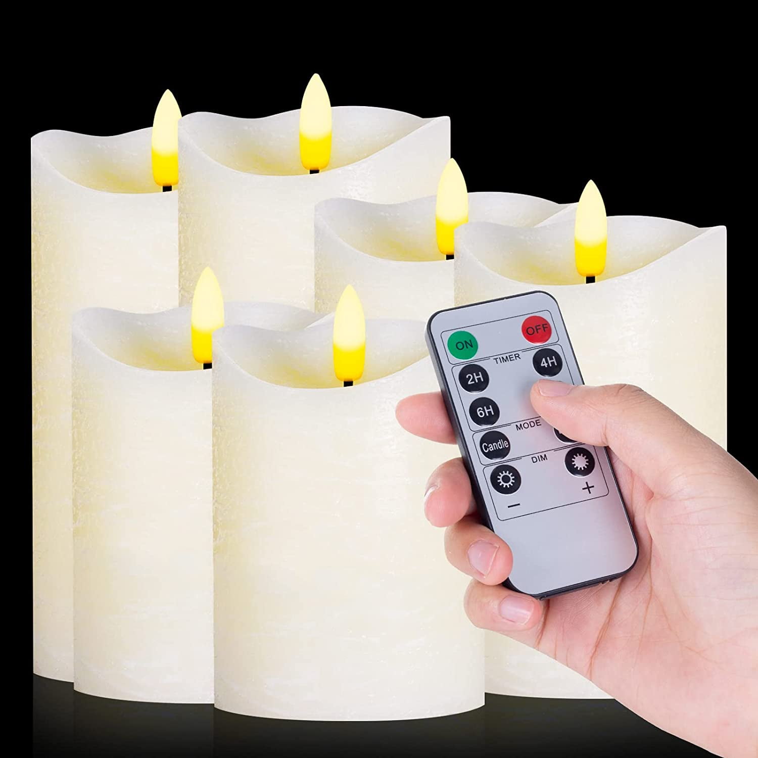 MOCA AUTOPARTS Flameless Candles Battery Operated LED Pillar Candle LED ...