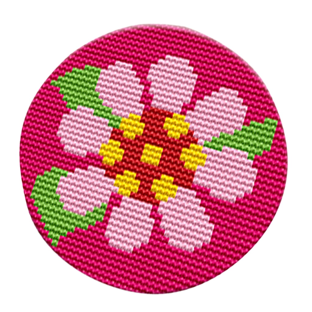 Latch Hook Kits Round Making Package for Beginners Adults Pink Flower ...