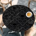 Black Skeleton Round Tablecloth 36-44 Inch Round Fitted Table Cloth ...