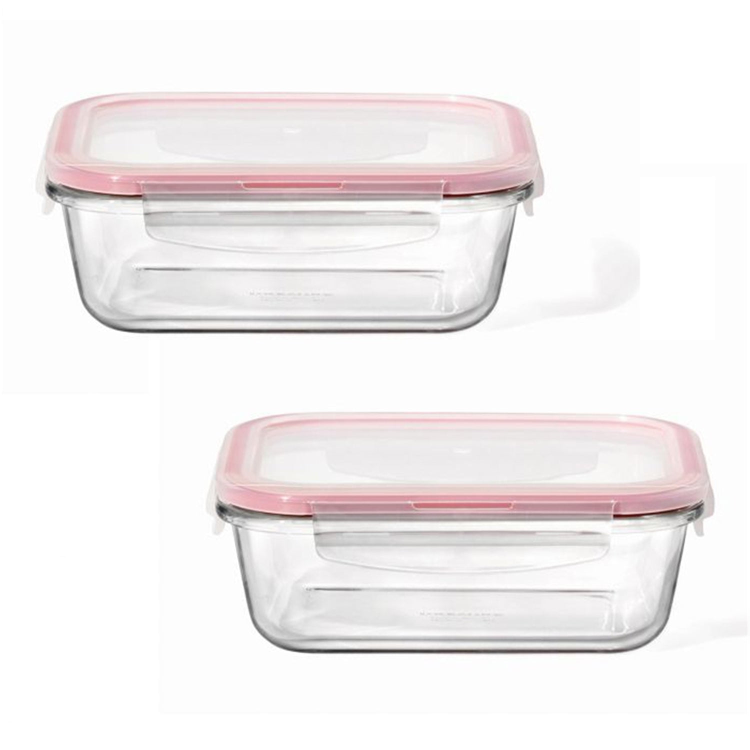 LocknLock - Set of 2 Airtight and Leakproof Glass Containers, 630mL ...