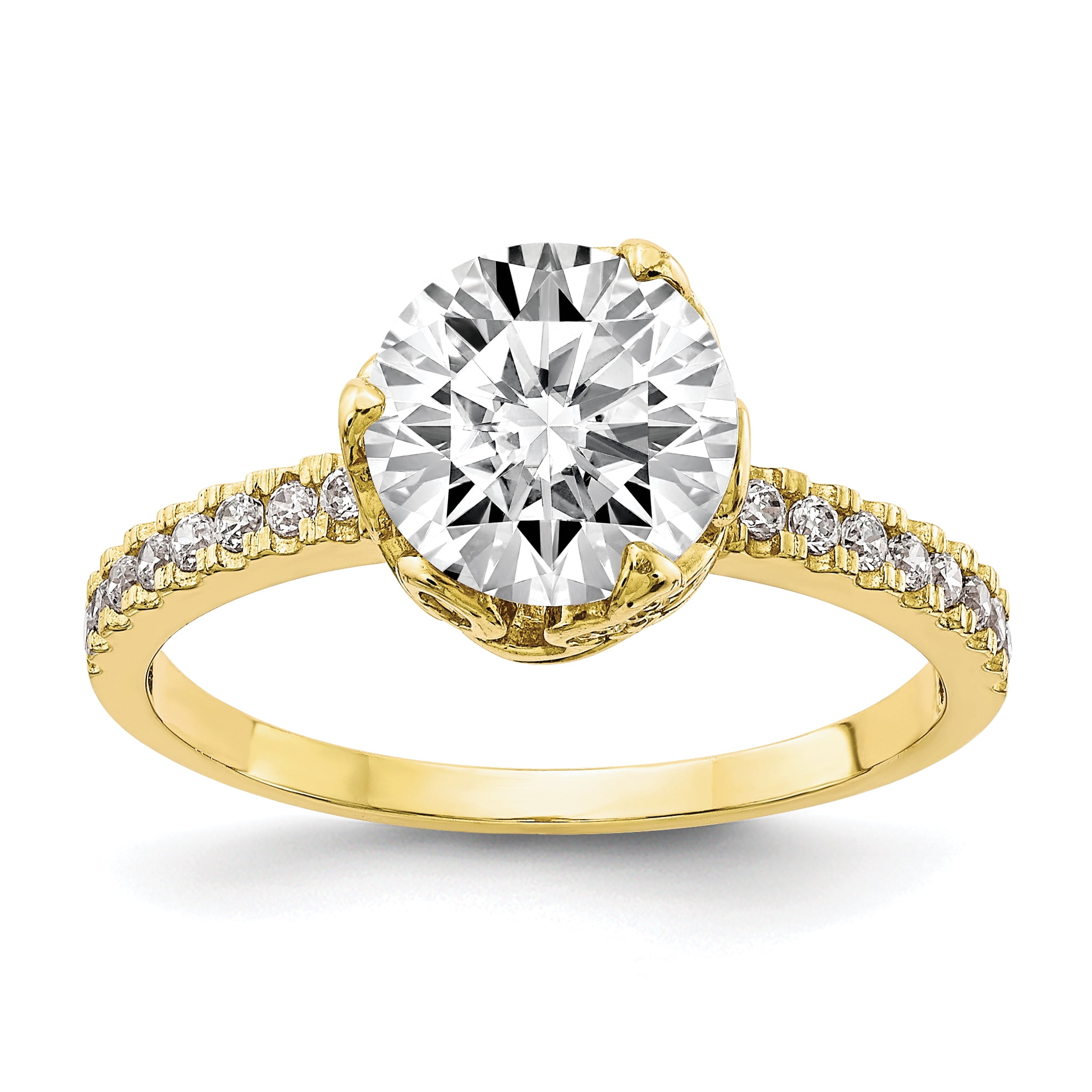 10k Yellow Gold Cubic Zirconia Cz Band Ring Size 7.00 | Walmart Canada