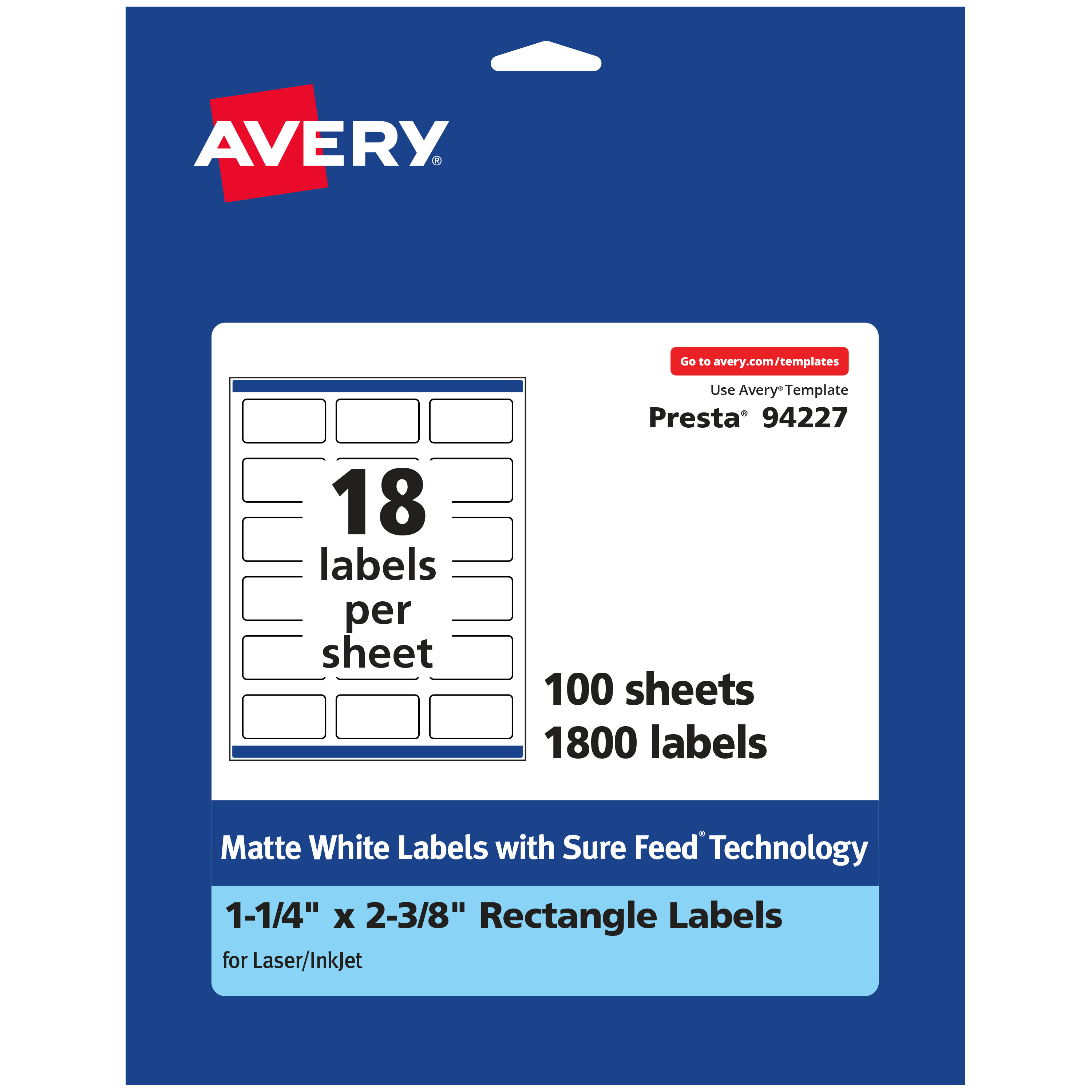 Avery Matte White Rectangle Labels 1 1 4 X 2 3 8 1 800 Labels Walmart Walmart Avery Matte White Rectangle Labels 1 1 4 X 2 3 8 1 800 Labels Walmart Walmart