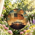 RKSupls Round Stained Glass Window Suncatcher, Soldiers Silhouette Flag ...