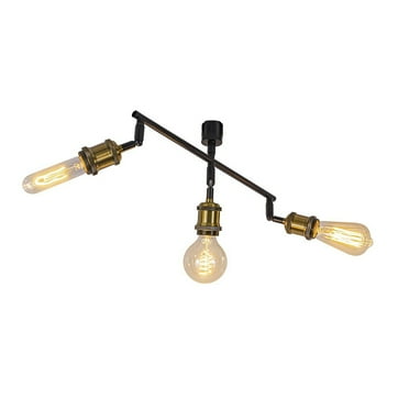 3-Light Industrial Directional Track Lighting, Adjustable Round Ceiling ...