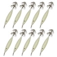 10Pcs Shrimp Lures Baits Squid Jigs Fishing Lures Glow Jigs Hook 3.6g ...