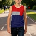 Boys Color Block Tank Top, Big Kids Sleeveless Crew Neck Sport Vest ...