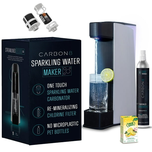 Carbon8 Sparkling Water Maker Machine - Home Soda Stream Machine, Screw-In CO2 Carbonator ...