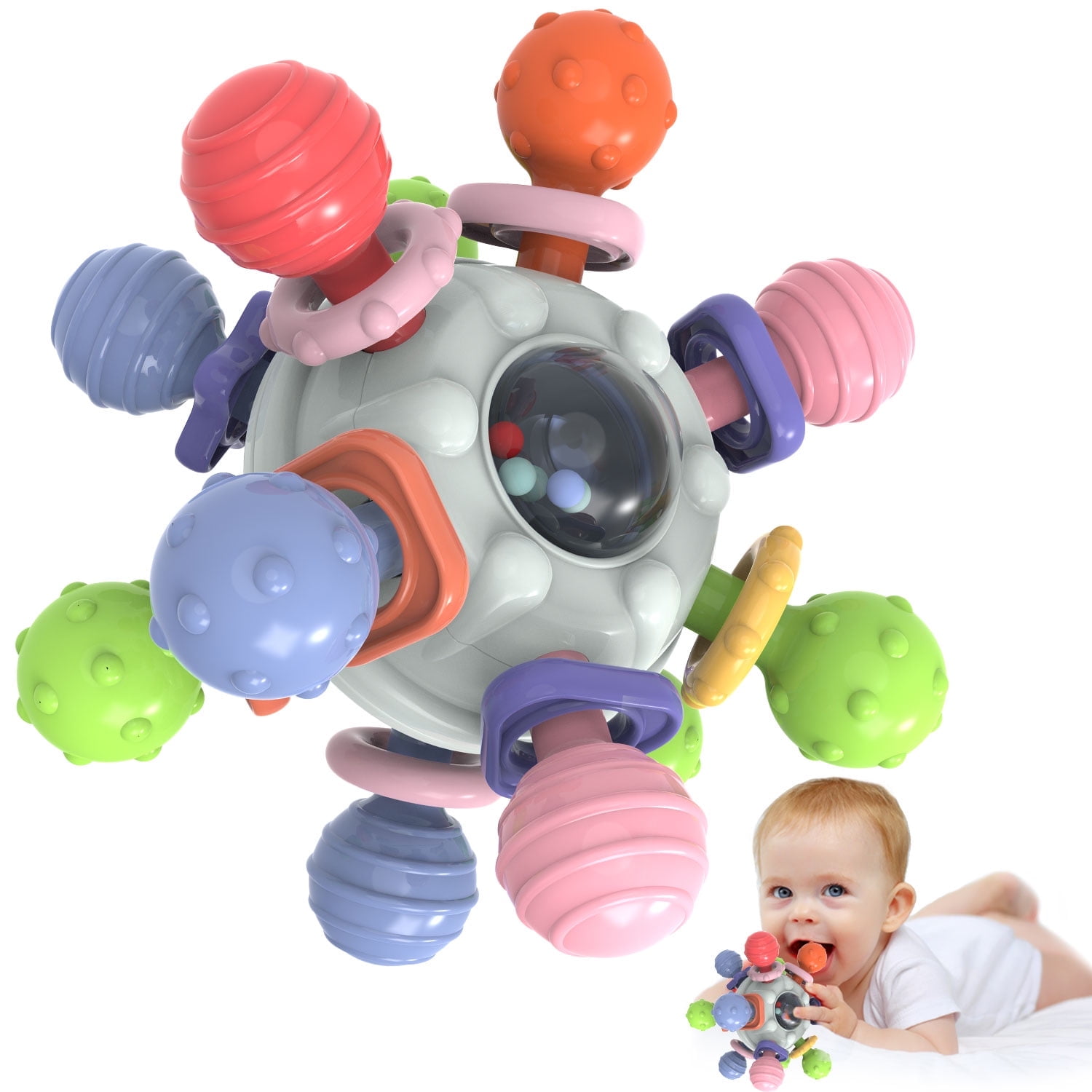 GRM Baby Sensory Teething Teether Toys, Teething Toys for Babies 0-6 ...
