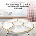 4-Piece, 6-Compartment White Plastic Party Trays with Gold Trim - Extra ...
