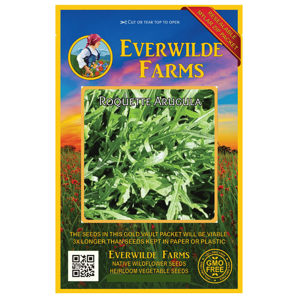 Everwilde Farms - 200 Roquette Arugula Herb Seeds - Gold Vault Jumbo ...