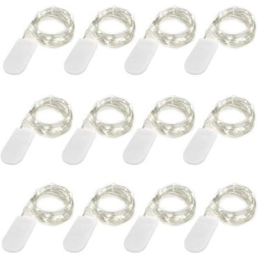 10 Pack 6.6ft 20 LEDs Battery Operated Mini LED Copper Wire String ...