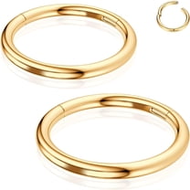 DESIGNICE 2026 New Titanium Nose Rings Hoops 16G 18G Double Hoop Septum ...