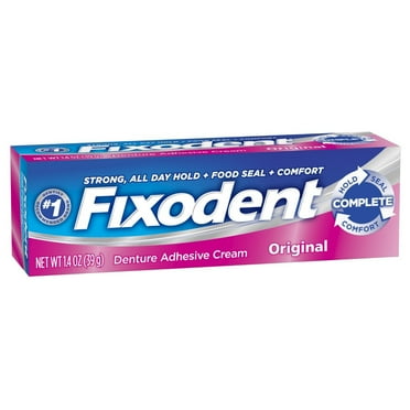 Fixodent Complete Original Denture Adhesive Cream 1.4 Oz - Set of 3 ...