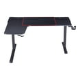 Devan Steel L-Shaped Gaming Desk with USB Ports, Black - Walmart.com