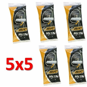 Bic Metal Men's Disposable Shaving Razors, 5-Count x 5 Packs