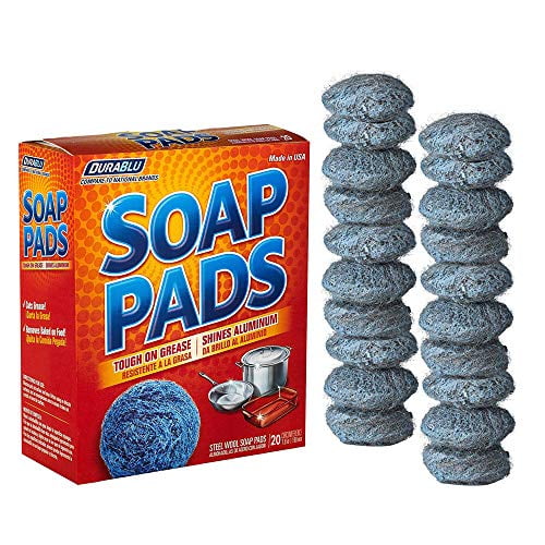 20 Pack Steel Wool Soap Pads - Metal Cleaning Pads Dishes, Pots, Pans ...