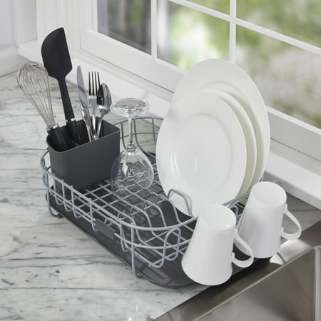 Kitchenaid Low Profile Powder Coated Dish Drying Rack in Charcoal Gray ...