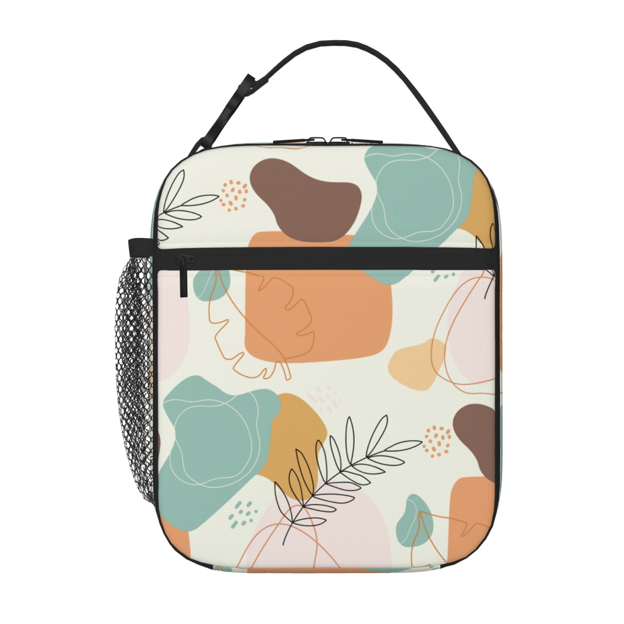 TEQUAN Portable Lunch Bag, Nordic Style Geometry Lines Pattern Reusable ...