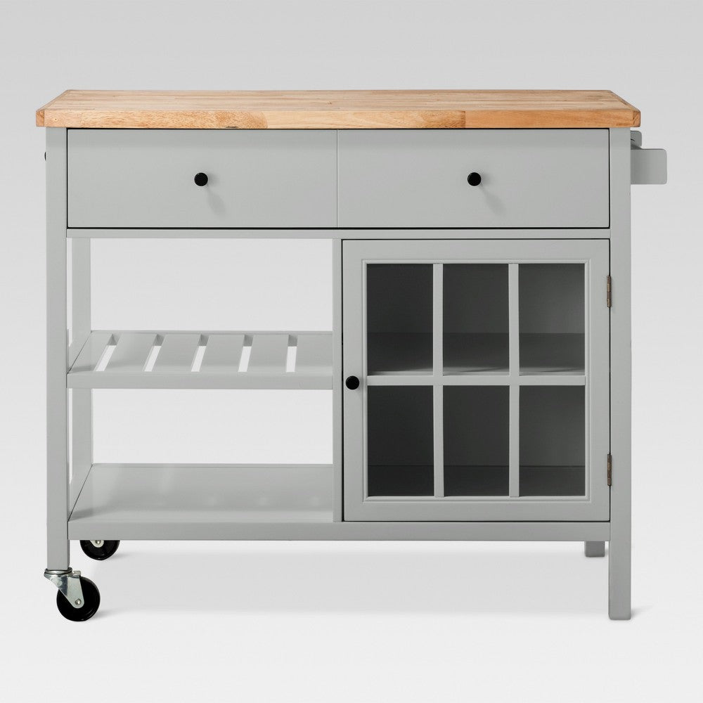 Windham Wood Top Kitchen Island - - Threshold?: Gray - Walmart.com