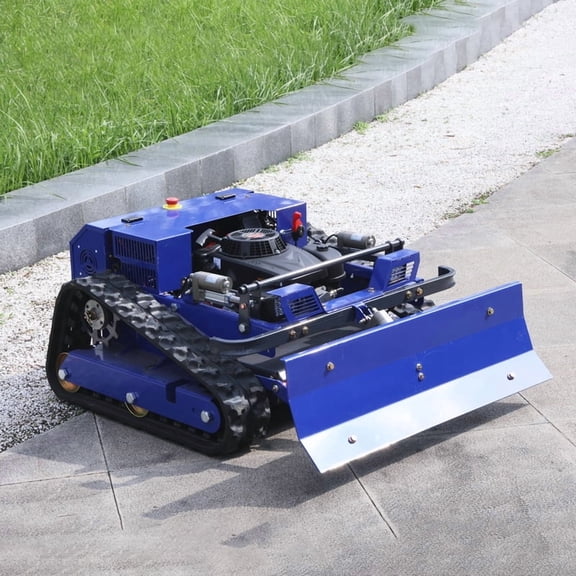 AIWEIYA Crawler Remote Control Lawnmower with Push Shovel Snow Removal ...