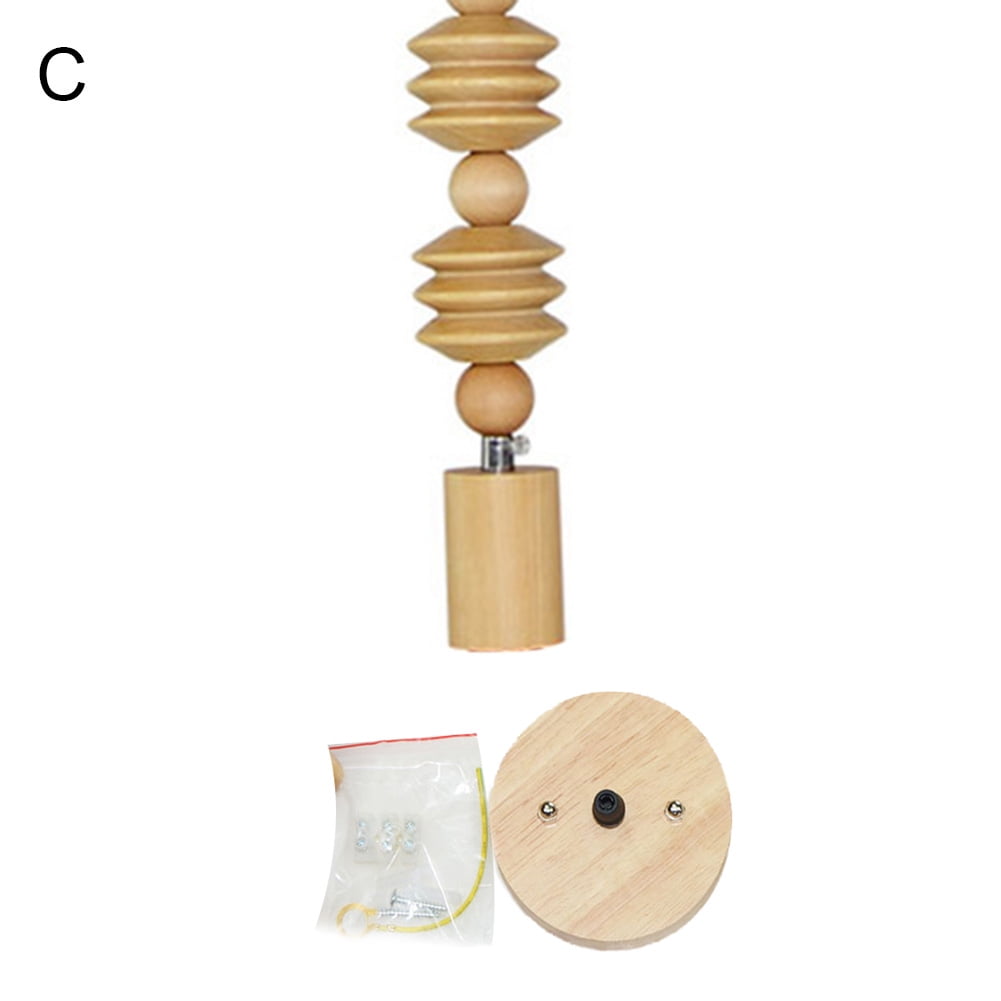 Yoone E27 Modern Solid Wood Bead Chain Hanging Suspension Cord for ...