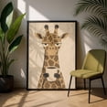 Affixzi Funny Giraffe Coffee Poster, Minimalist Retro Safari Animal ...