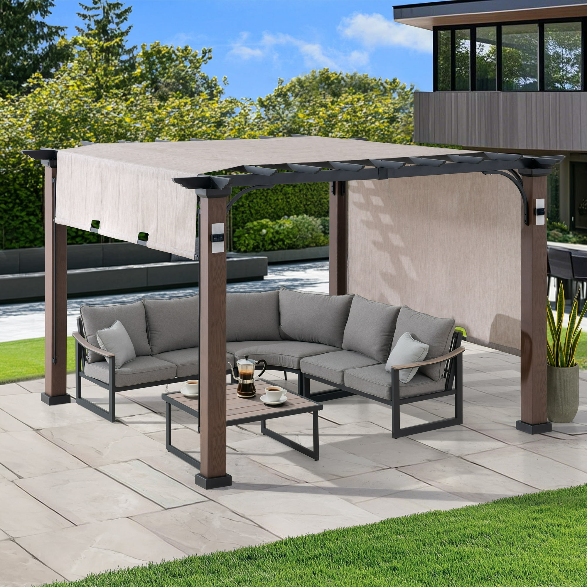 Click here for Sunjoy Group Sunjoy 11x11 Ft. Outdoor Metal Pergol... prices