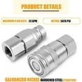 2 Sets 1/2" NPT Flat Face Hydraulic Quick Connect Coupler/Coupling Set ...