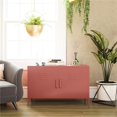 Pemberly Row 2-Door Contemporary Metal Locker Accent Cabinet in Red ...