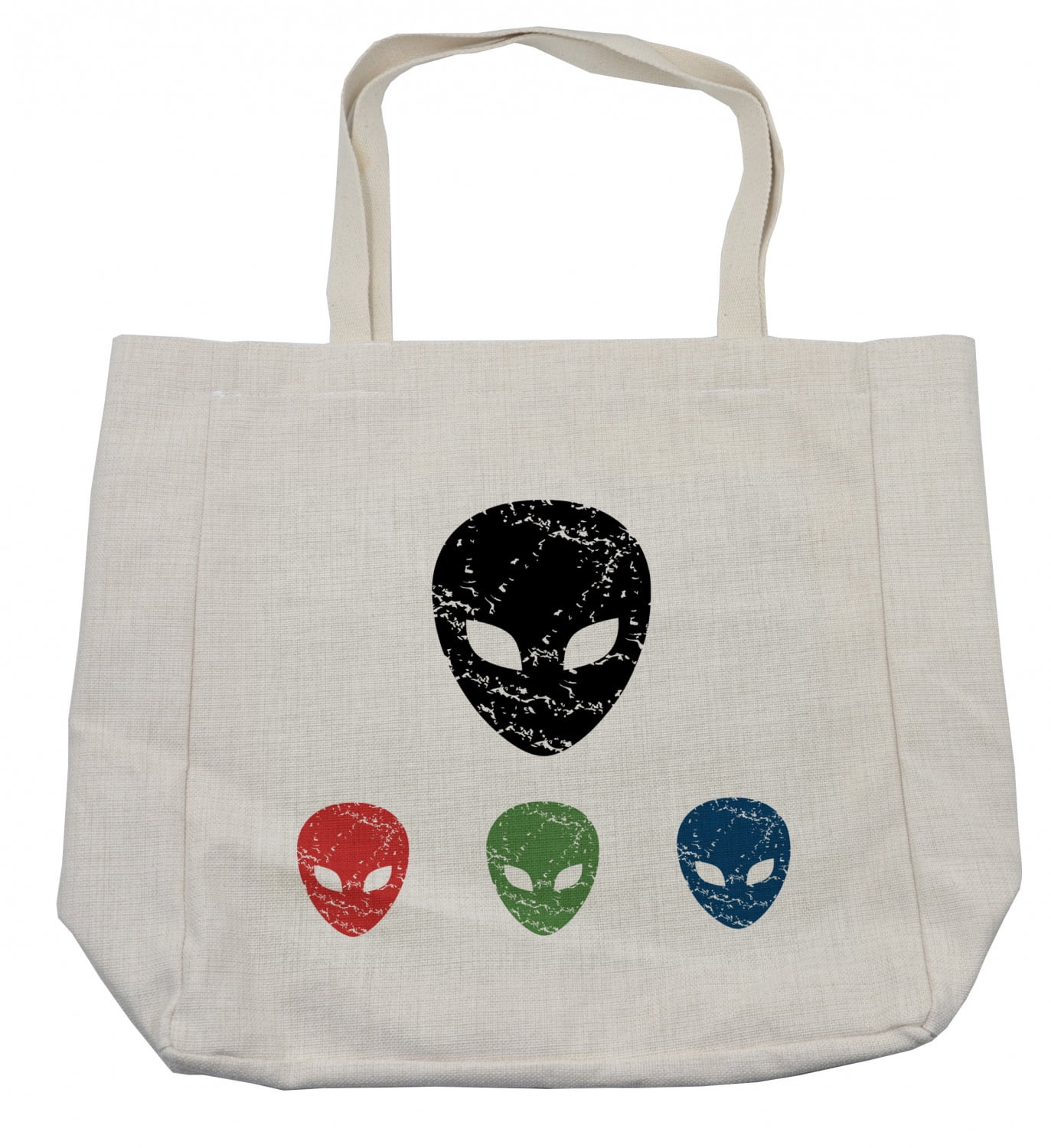 Outer Space Shopping Bag, Grunge Illustration of a Surreal Alien Head ...