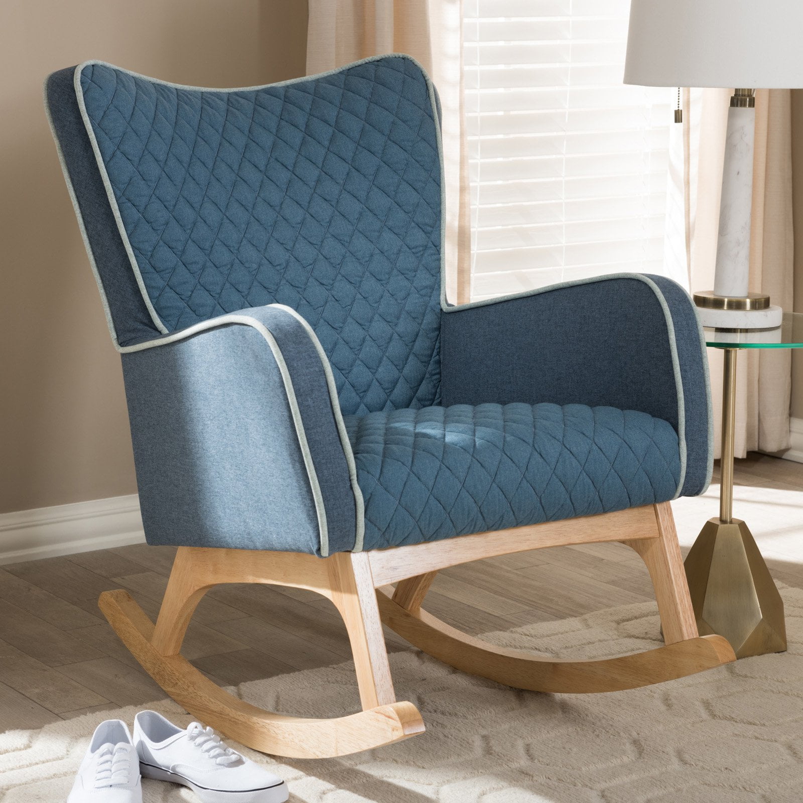 Baxton Studio Zoelle Upholstered Rocking Chair - Walmart.com