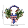 17.72 Inch Patriotic Red White Blue Flower Wreath with Star Stripe Bow ...