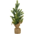 Northlight Mini Christmas Pine Artificial Christmas Trees with Burlap ...