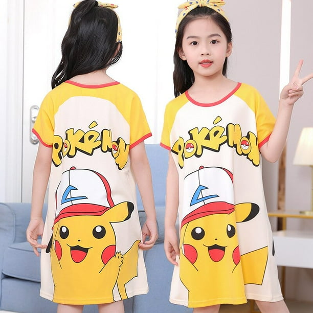 Vestido de princesa Pikachu para niña, pijama de bebé, camisón de ...