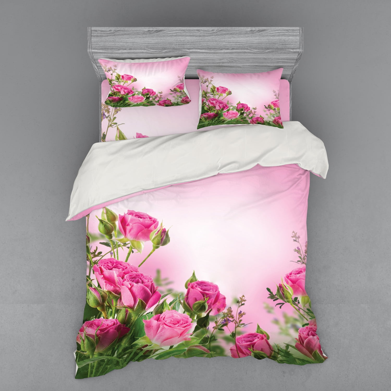 Ambesonne Flower Bedding Set 4 Pcs, Spring Season Roses Buds, Queen ...