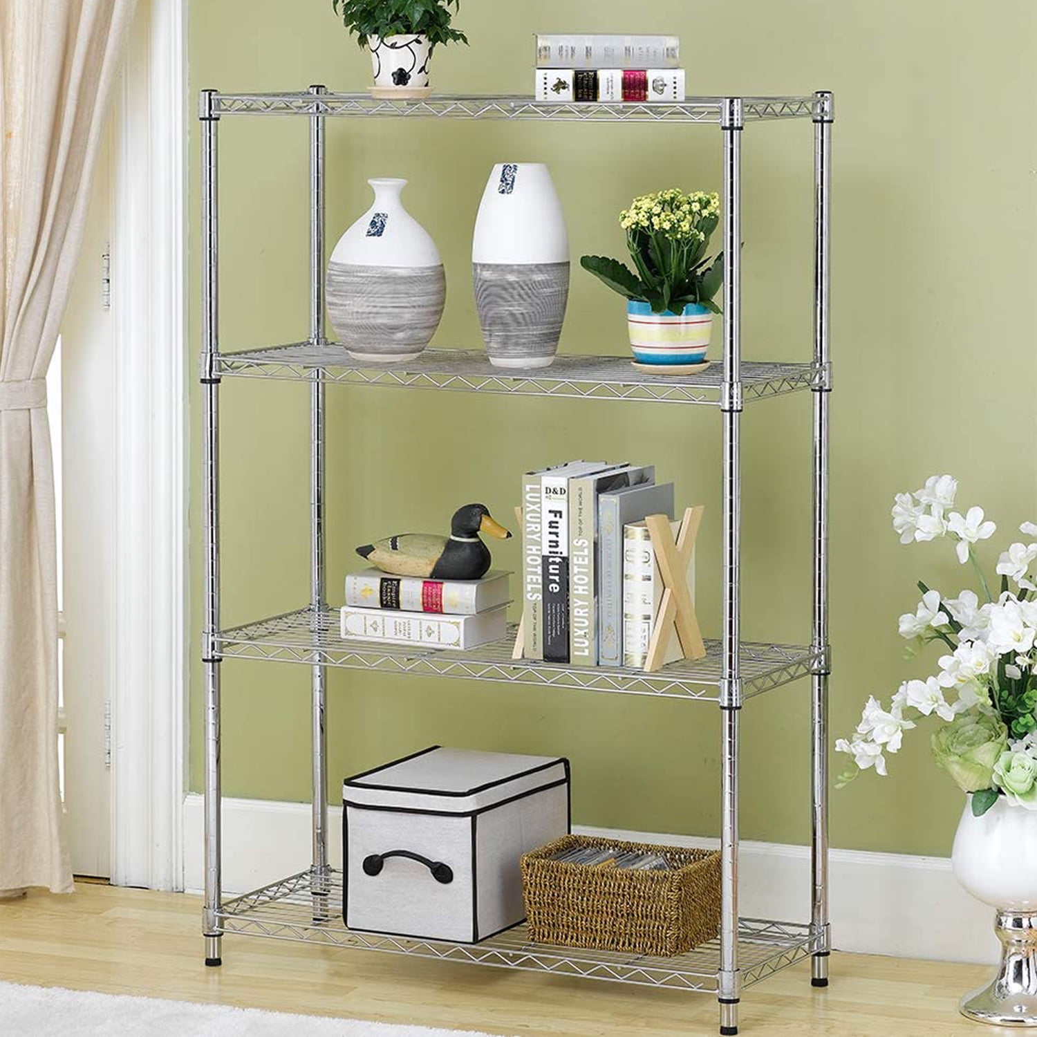 UWR-Nite 4 Tier Wire Shelving Unit NSF Metal Large Storage Shelves ...