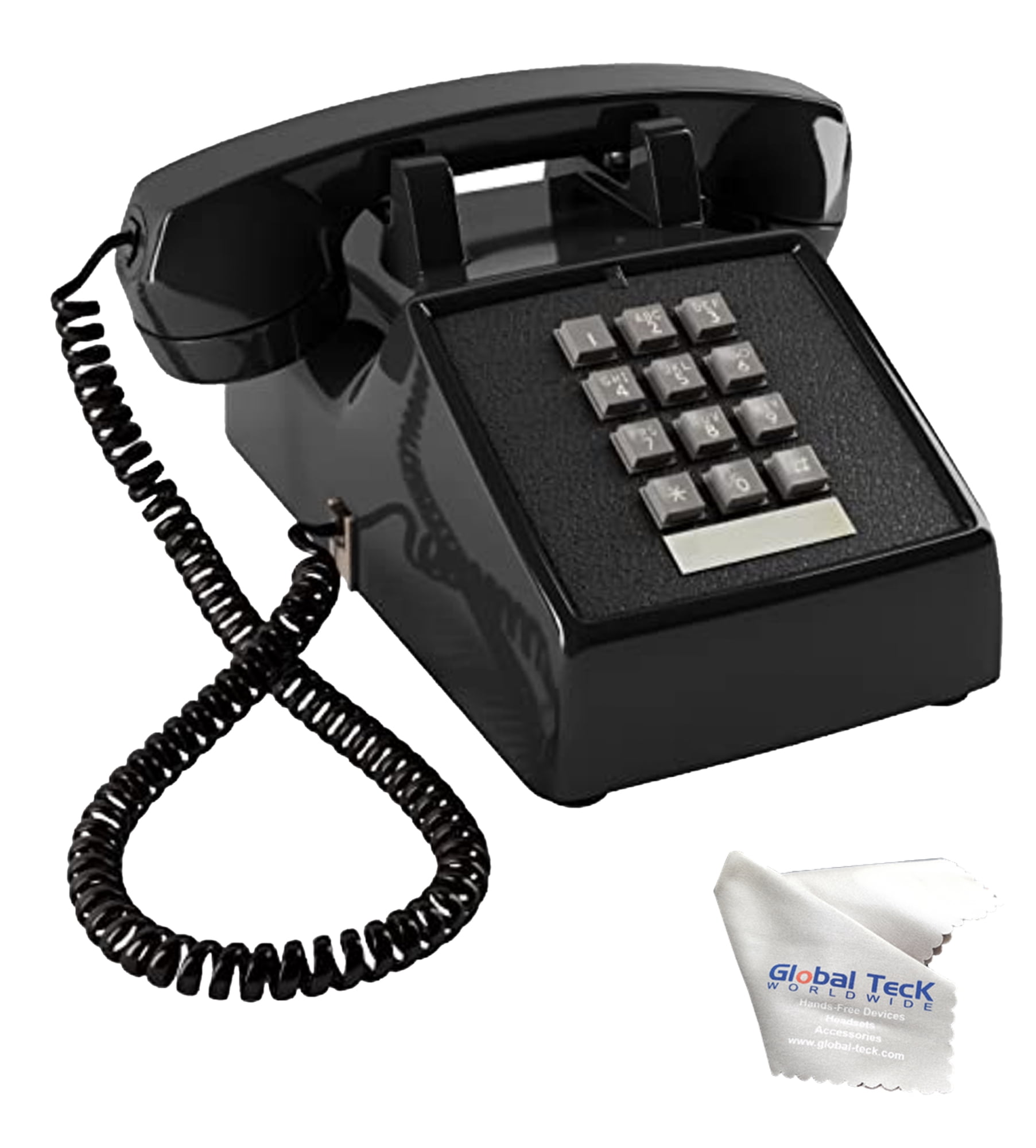 2500 VBA 20M (Black) Basic Desk Phone | Cortelco Analog Phone - Walmart.com