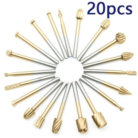 20pcs Rotary Rasp Bit Woodworking Grinding Drill Bit 3mm Shank High ...