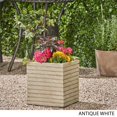 Camden Outdoor Riveted Light weight Concrete Square Garden Urn Planter ...