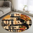 African Woman 3.3ft Round Rug for Bedroom Reading Corner, Giraffe ...