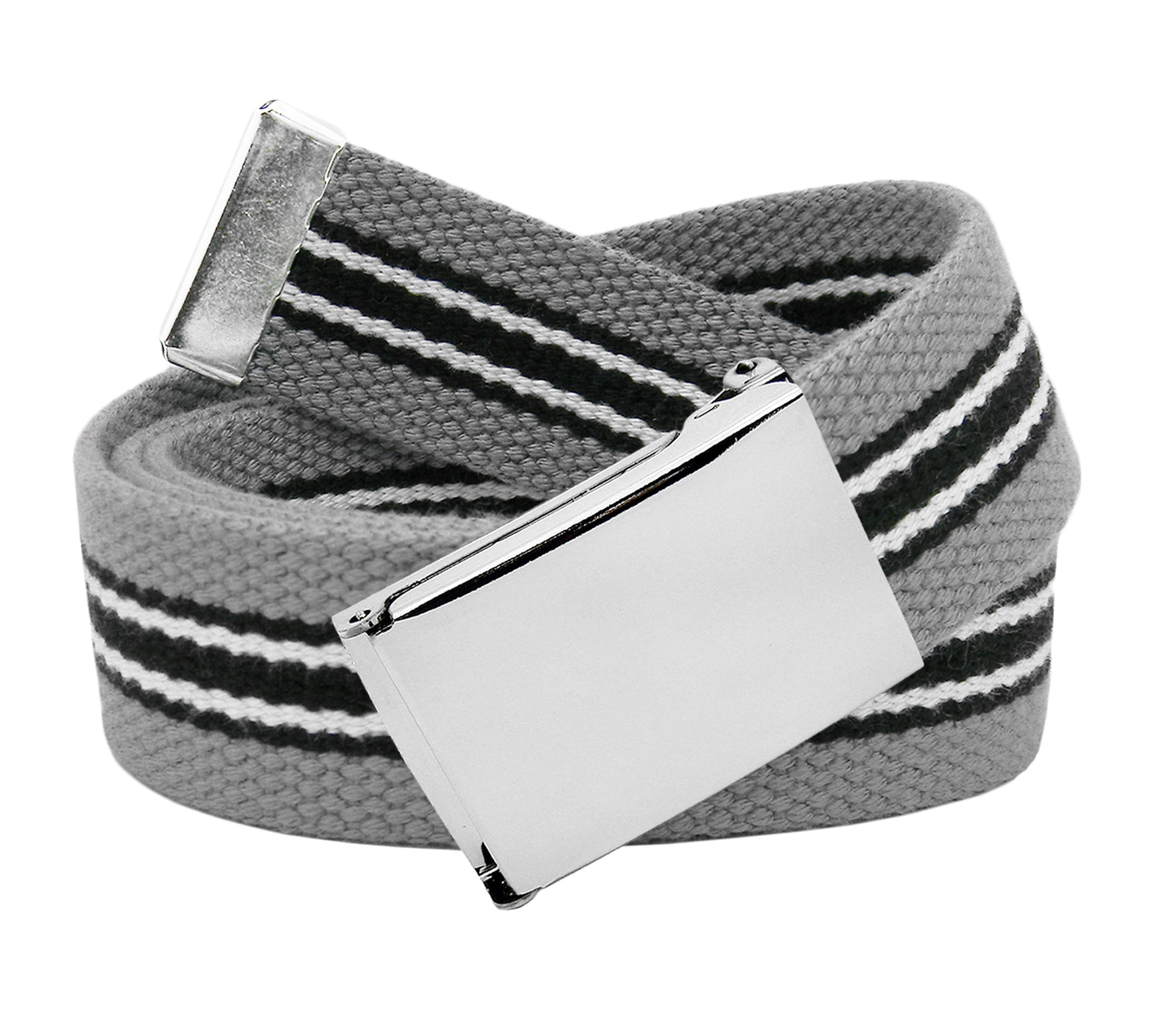 Boys School Uniform Silver Flip Top Military Belt Buckle with Canvas ...