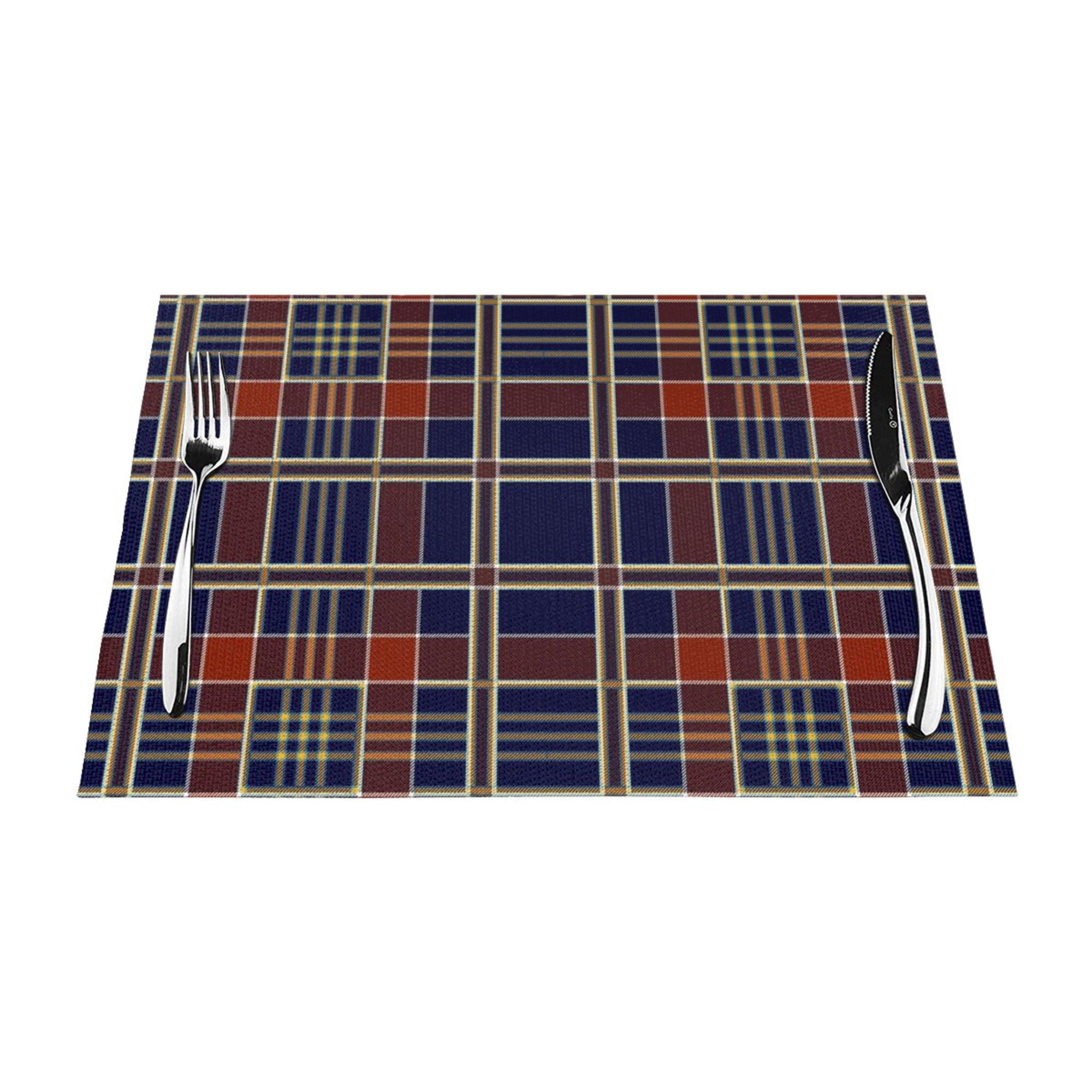 XMXY Woven Placemats Set of 6 PCS, Plaid Tartan Scottish Table Mats ...