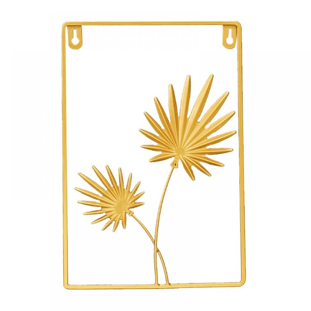 Gold Metal Leaf Wall Decor, Metal Art Wall Decor, Home Office Metal ...