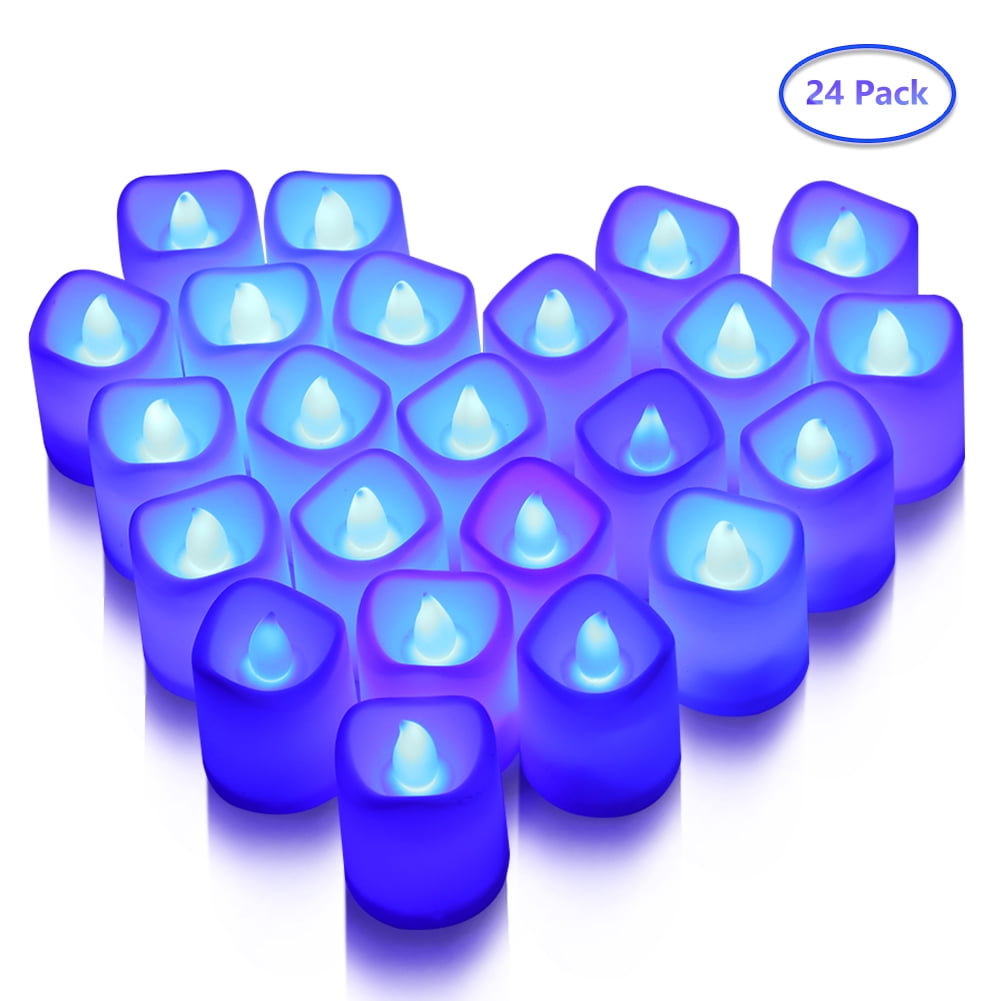 LITAKE 24PCS Candle Shape Lights Flameless LED Tea Lights Set Battery ...