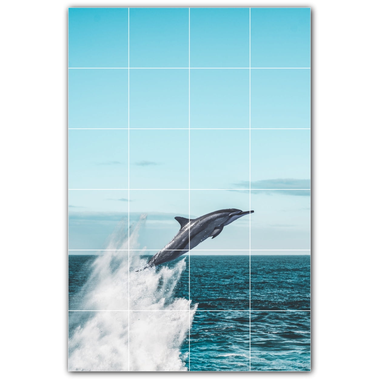 Picture-Tiles.com: Dolphin Ceramic Tile Wall Mural WAL500506-46XL. 48"W ...