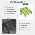 KINGYES Folding Adirondack Ottoman Set of 2, HDPE Outdoor Foot Rest ...